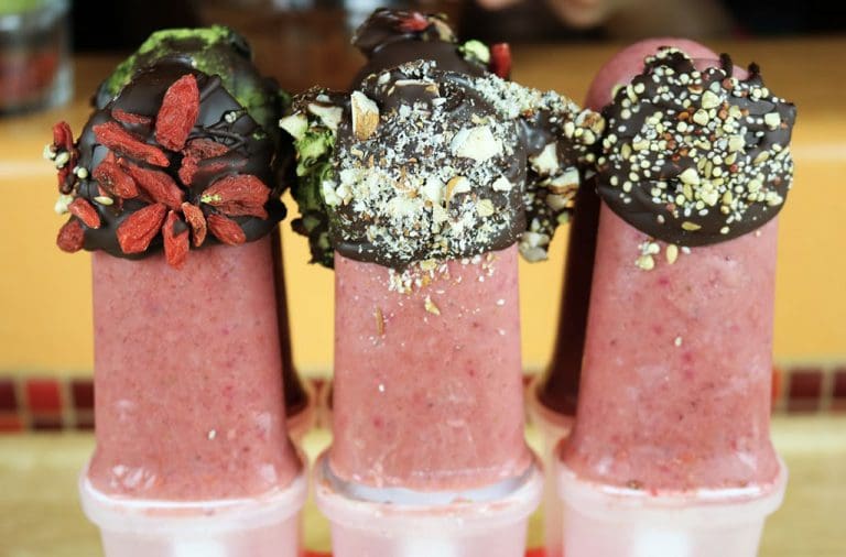 Chocolate Dipped Strawberry Superfood Coconut Pops
