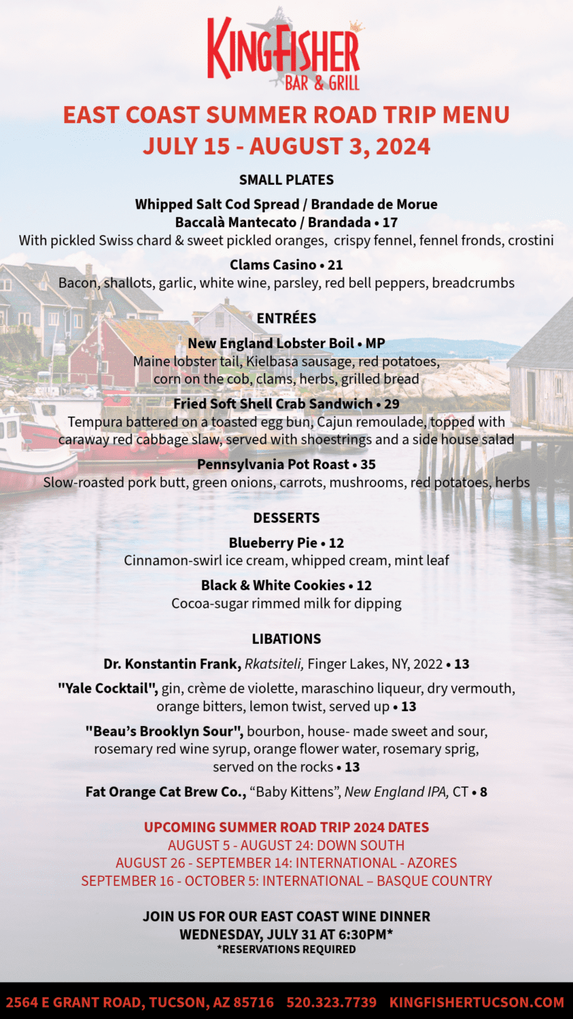 East Coast: Next Stop on Kingfisher's 2024 Summer Road Trip (MENU)