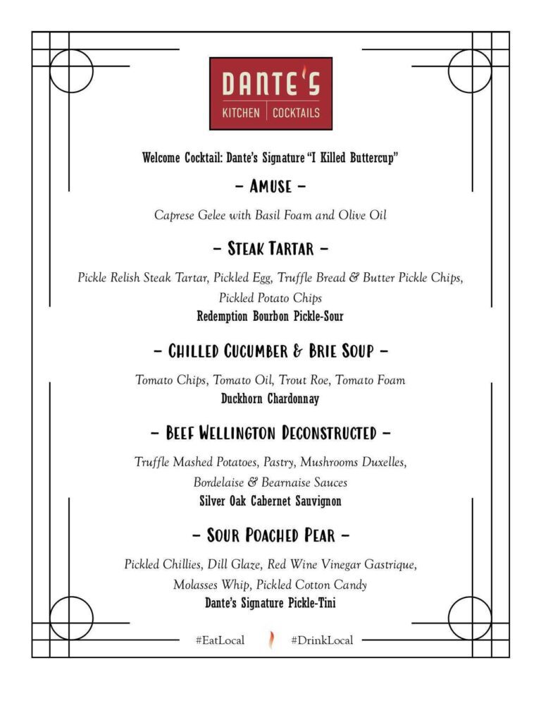 R&D Dinner With Chef Ken Foy of Dante's Fire (MENU)