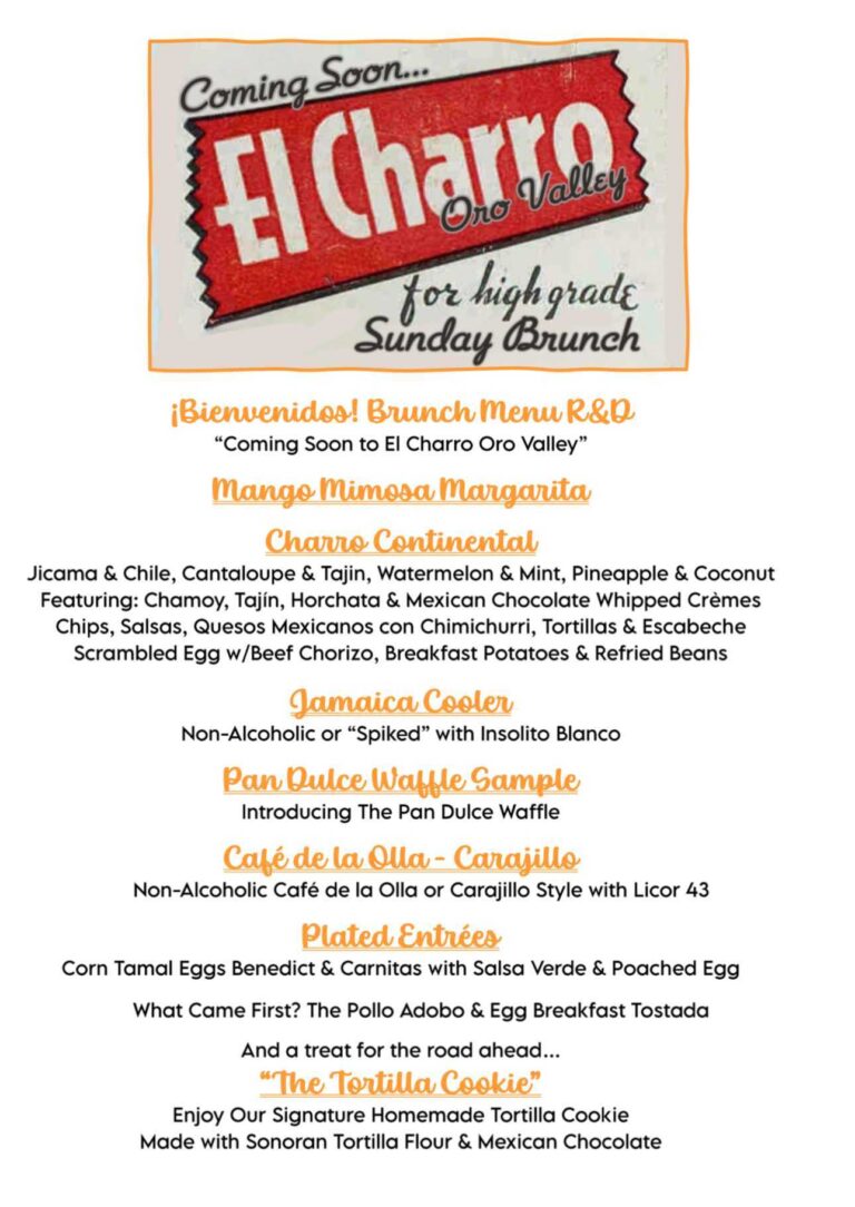 R&D 'Breakfast For Dinner' at El Charro Café in Oro Valley (MENU)